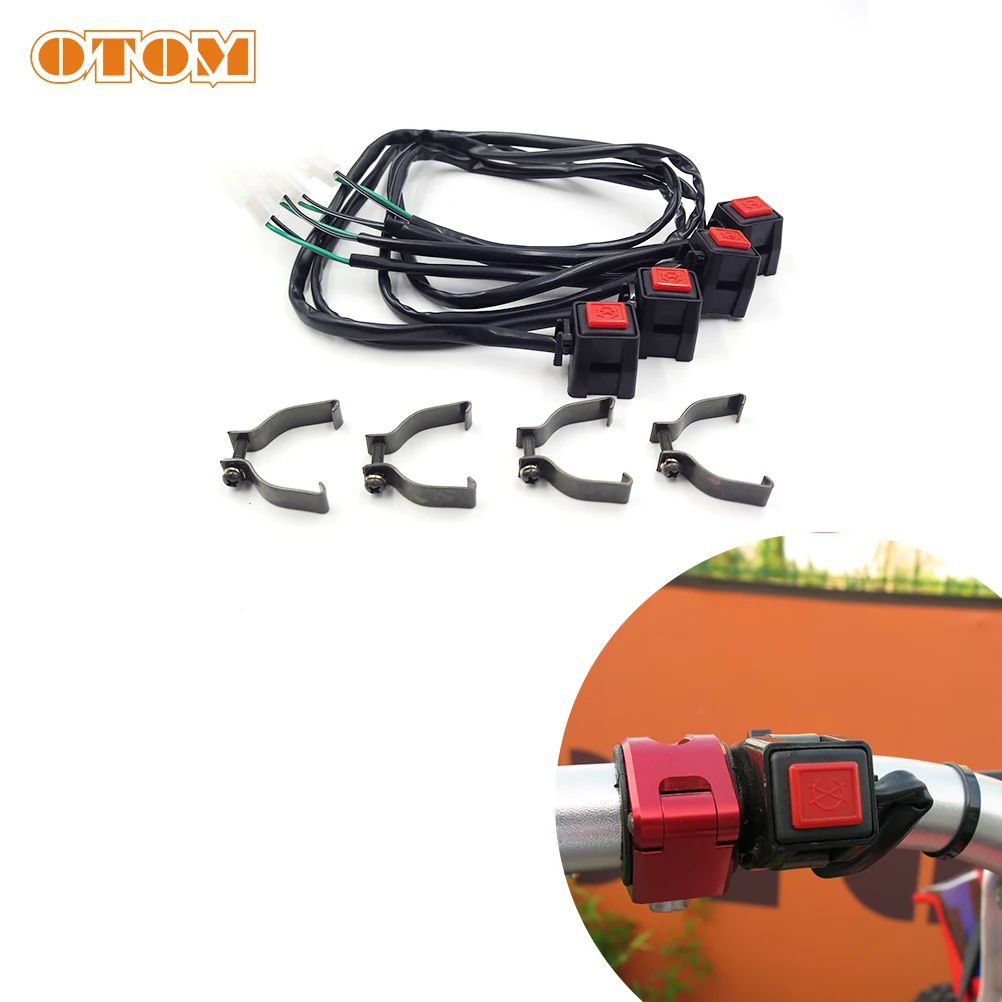 OTOM Universal Handlebar Switch ON/OFF Button Connector Starter ...