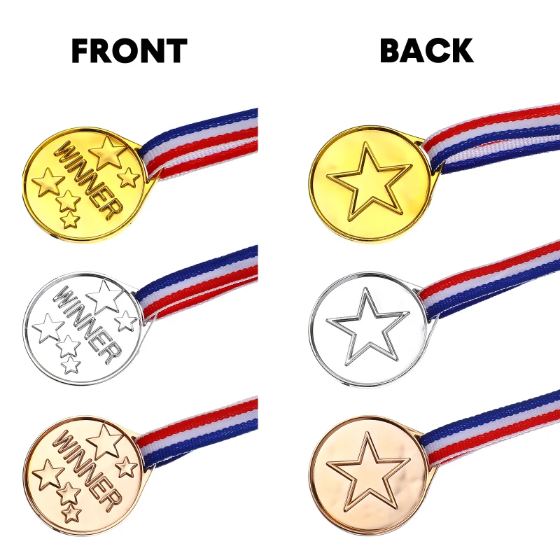 20-Pieces-Plastic-Winner-Medals-Award-Medals-Medals-with-Neck-Ribbons ...