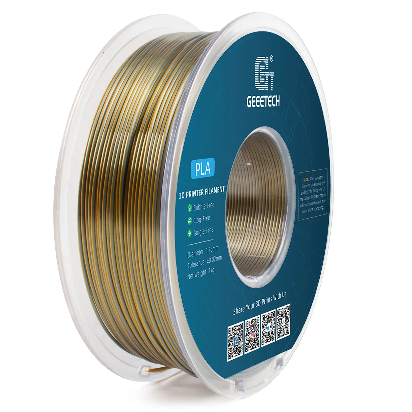 Geeetech Dual Colors BiColor Silk PLA Filament , 3D Filament 1,75 mm ...