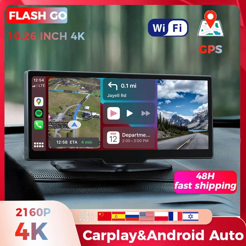 10.26 Inch 2.5k Wifi Gps Car Rearview Mirror Camera Carplay&android ...