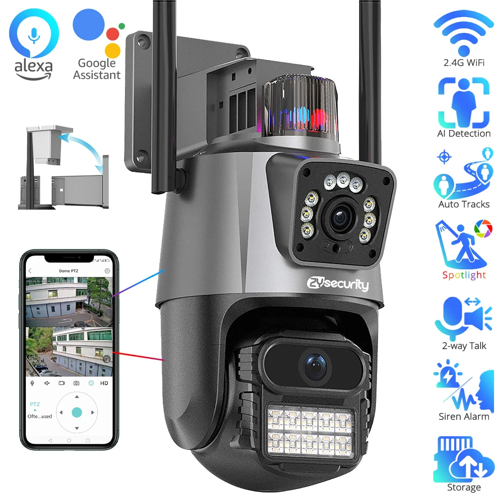 Dual-Screen-Dome-PTZ-WiFi-Camera-Dual-lens-IR-Color-Night-Vision ...