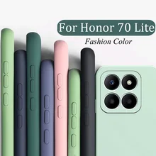 New Square Silicon Phone Case For Honor 70 Lite 5G On Cover Honor ...
