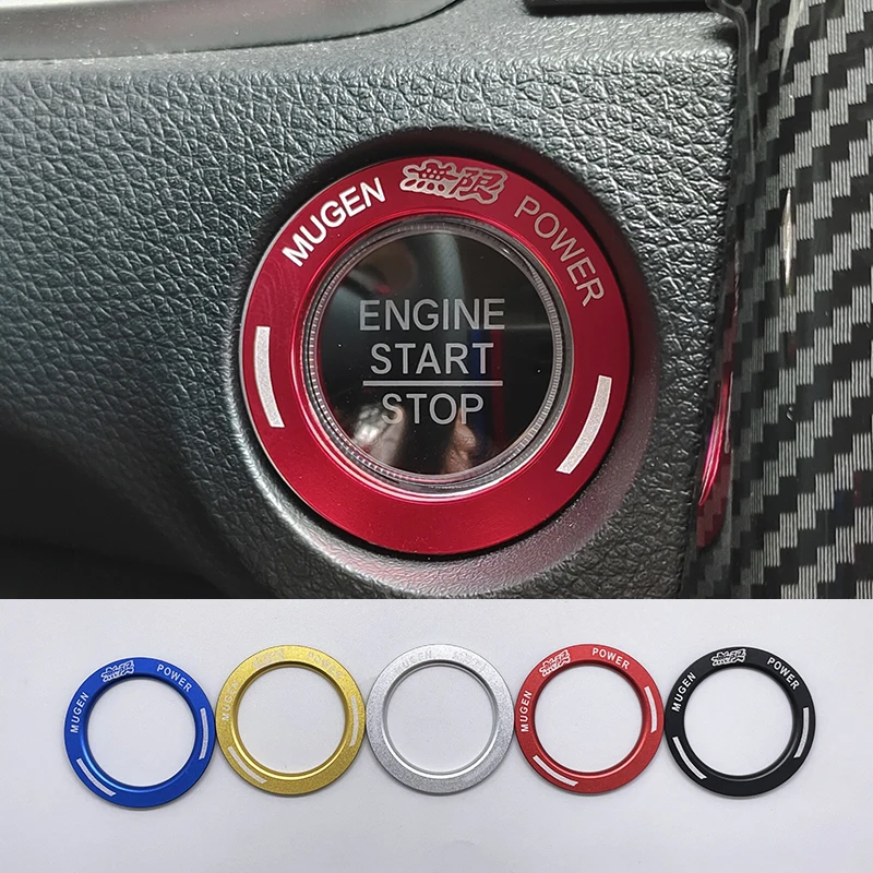 Car-Interior-Accessories-Styling-Ignition-Start-Push-Button-Stop-Ring ...