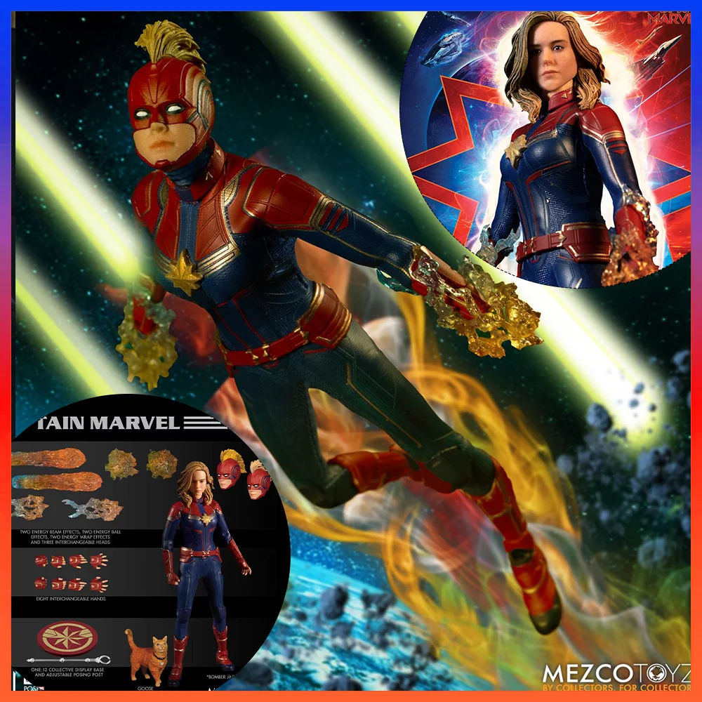 Mezco 1/12 Female Superhero Captain Marvel Model Full Set 6Inch Cloth ...