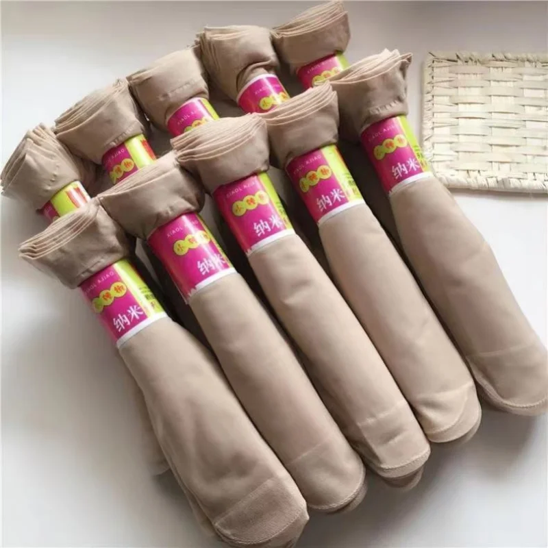 10Pairs-Summer-Cool-Breathable-Silk-Socks-Transparent-Sexy-Black-Skin ...