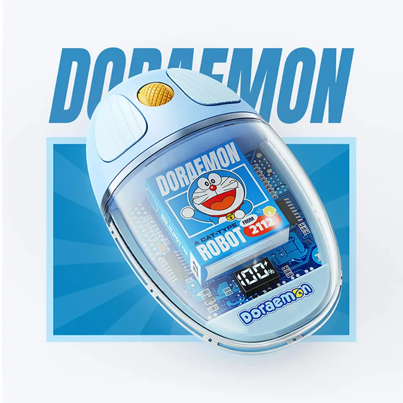 Doraemon-Bluetooth-2-4G-Mouse-silencioso-sem-fio-tipo-C-recarreg-vel ...