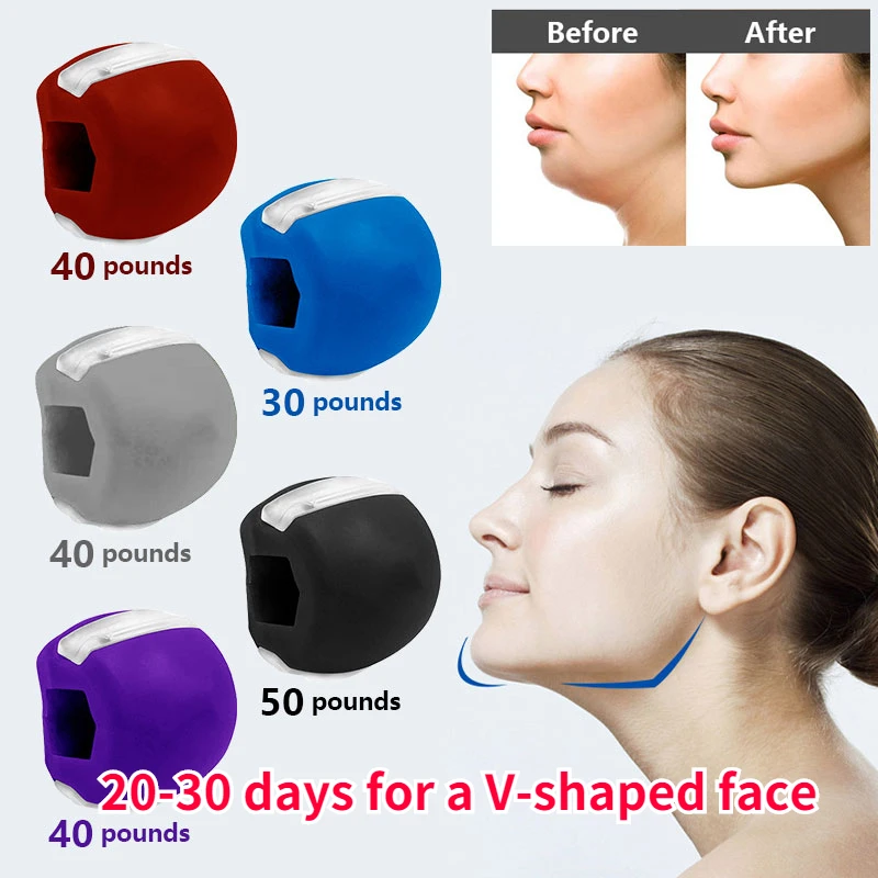 V-shaped Face Shape Train Food-grade Silica Gel Jaw Exercise Line Ball ...