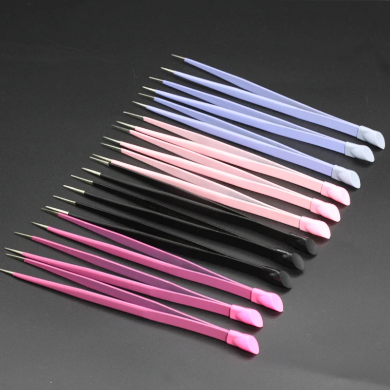 148mm-Silicone-Nail-art-Tweezers-With-Pressing-Head-Double-Ended ...