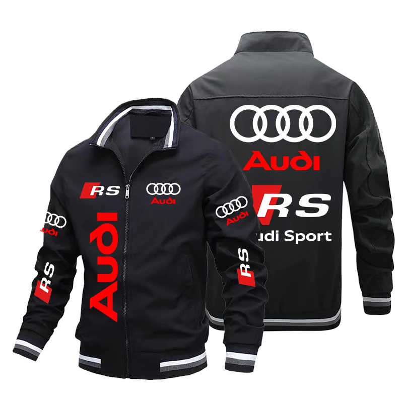 Audi Jacket 2023 new Audi RS Logo Print Fashion Trendy Biker Jacket ...