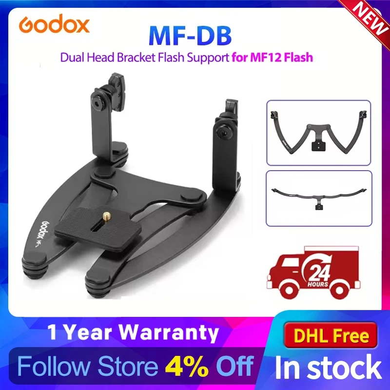 Godox-MF-DB-Dual-Head-Bracket-Flash-Support-for-MF12-Flash-Insect-Macro ...