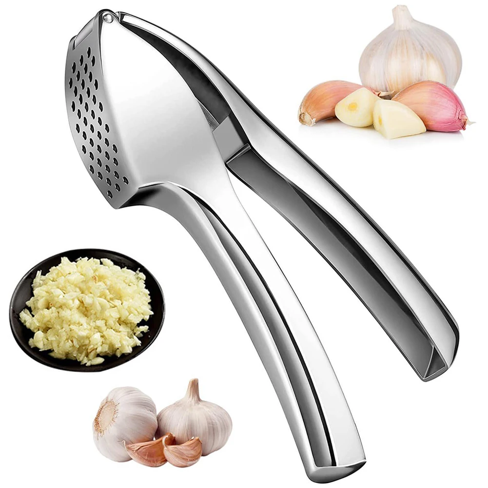 Garlic-Press-Stainless-Steel-Garlic-Mincer-Garlic-Crusher-Detachable ...
