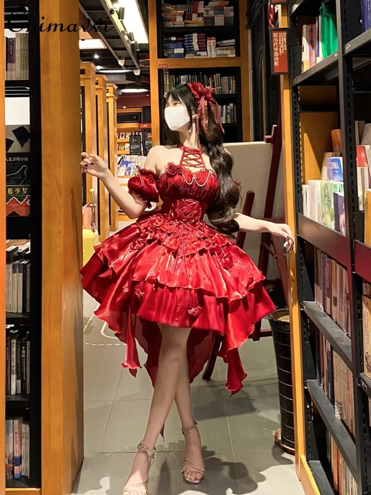Vestido-rojo-estilo-Lolita-con-cuello-para-chica-vestidos-cortos-femeninos-de-gama-alta-con-lazo.jpg