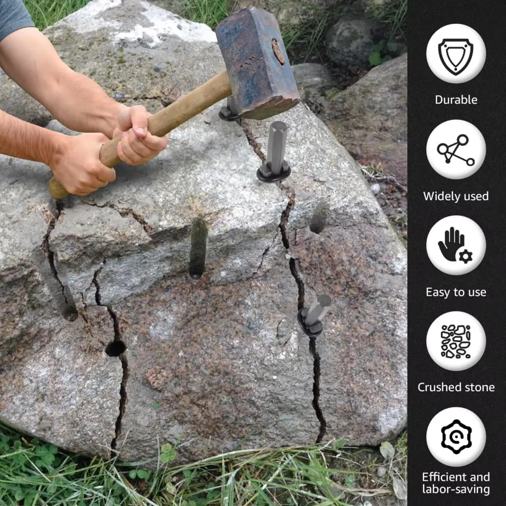Compact Stone Splitter For Quarries Granite Cutter Wedge Tool Kit Rock ...