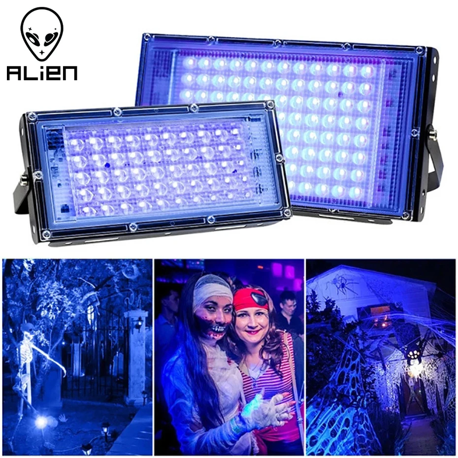 Alien 50w 100w Ip65 Imperméable Led Lumières Noires Uv Scène Blacklight Inondation Ultraviolette ...