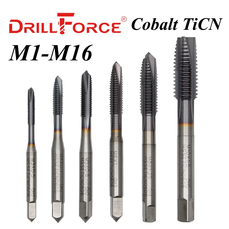 Drillforce Cobalt Screw Thread Tap Drill Bits Pointed Flute Metric M1 ...
