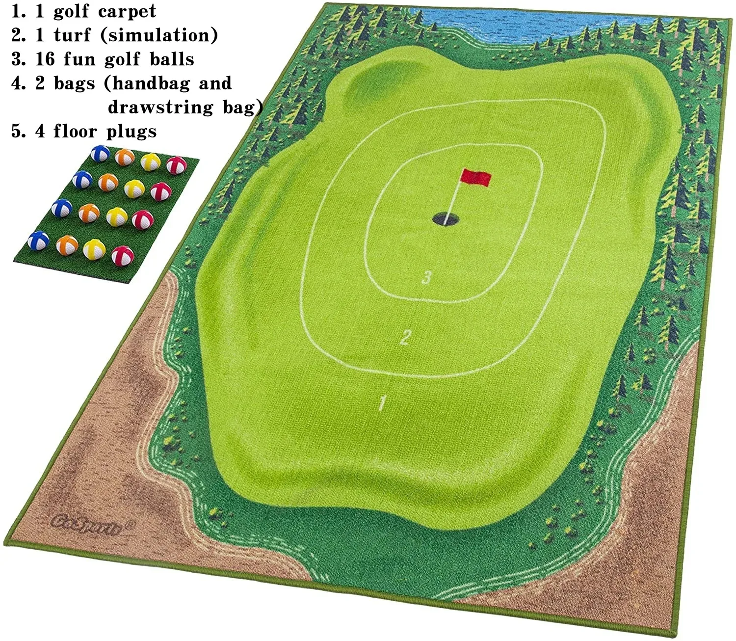 Golf-Game-Set-with-High-Quality-Golf-Training-Pad-Floor-Spike-and ...