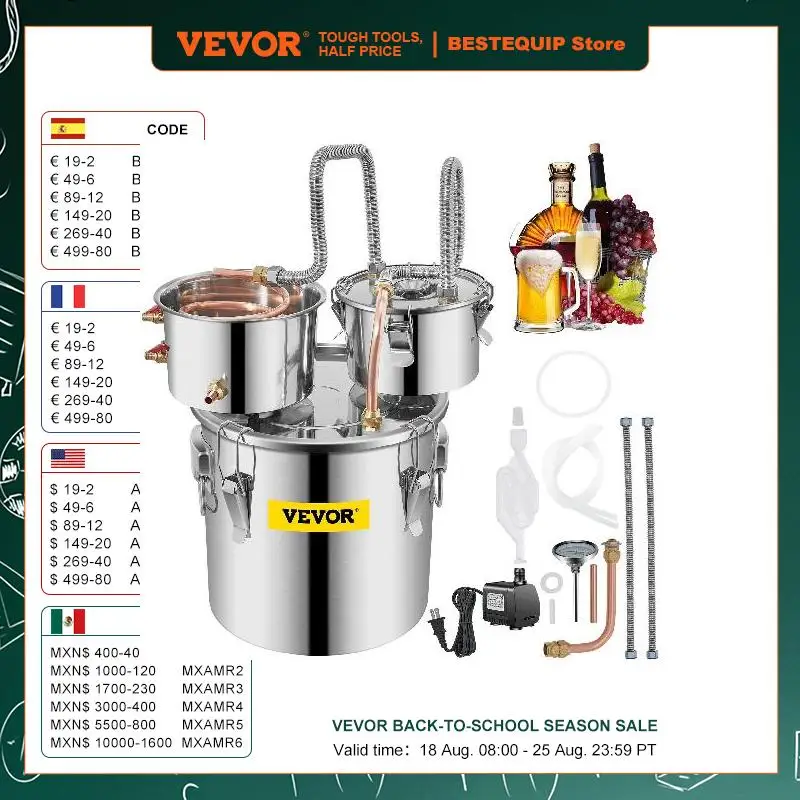 VEVOR-50L-Alcohol-Water-Distiller-Bottle-DIY-Moonshine-Equipment ...