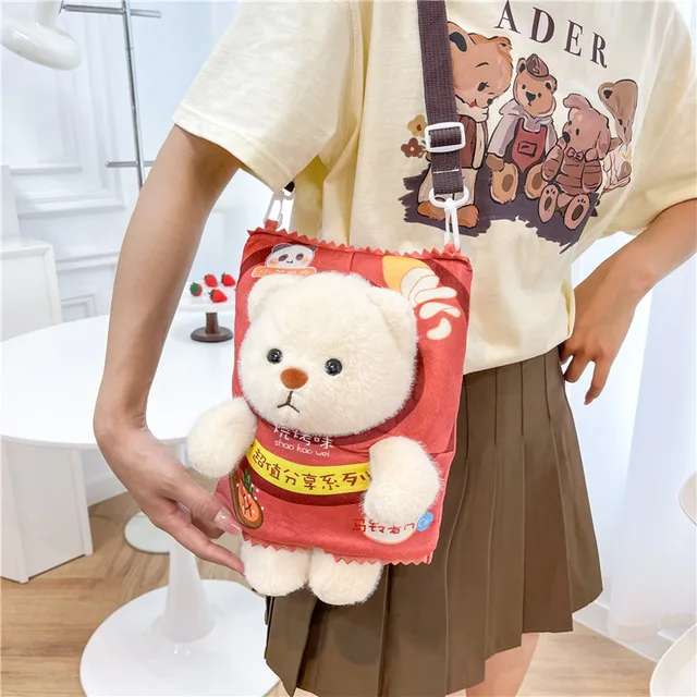 Cartoon New Potato Chip Bag Hamburger Creative Lady Backpack Shoulder ...