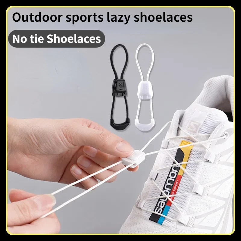 New-Quick-Lace-Kit-No-Tie-Round-Tennis-Shoe-Laces-Without-Ties-Adult ...
