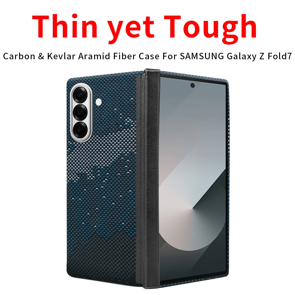 For galaxy z fold 7 aramid fiber case 600d kevlar carbon fabric ultra ...