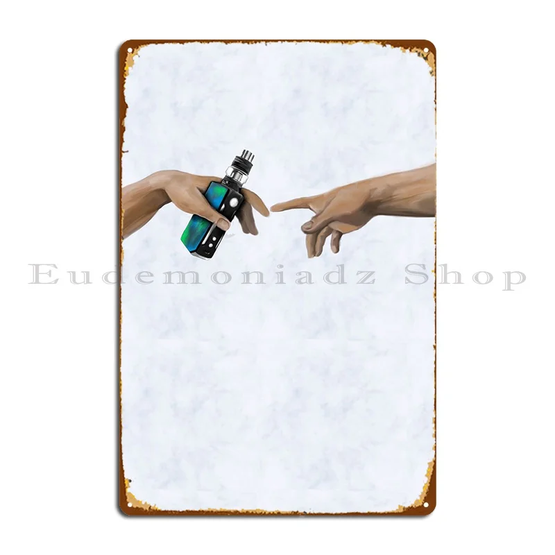 Vape Smoking Touching Hand Metal Plaque Poster Club Classic Decoration ...