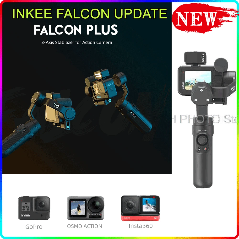 Inkee Falcon Handheld 3-axis Action Camera Gimbal Stabilizer Anti-shake ...