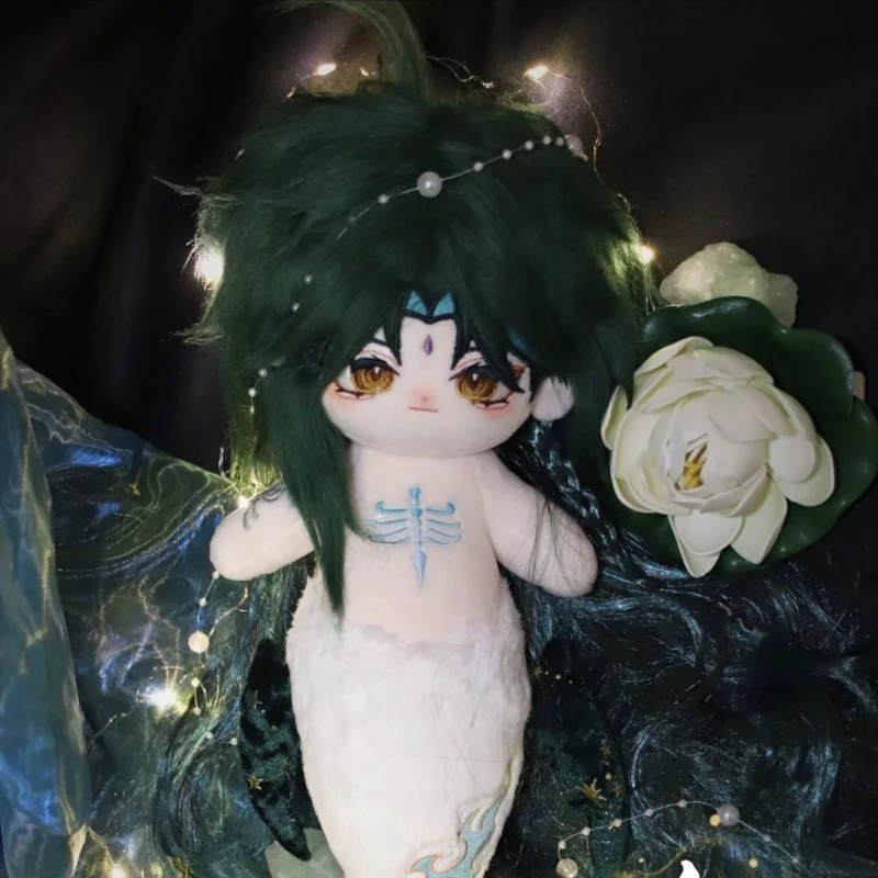 Juego de Anime Genshin Impact Cosplay Xiao Mermaid Doll, muñeco de ...