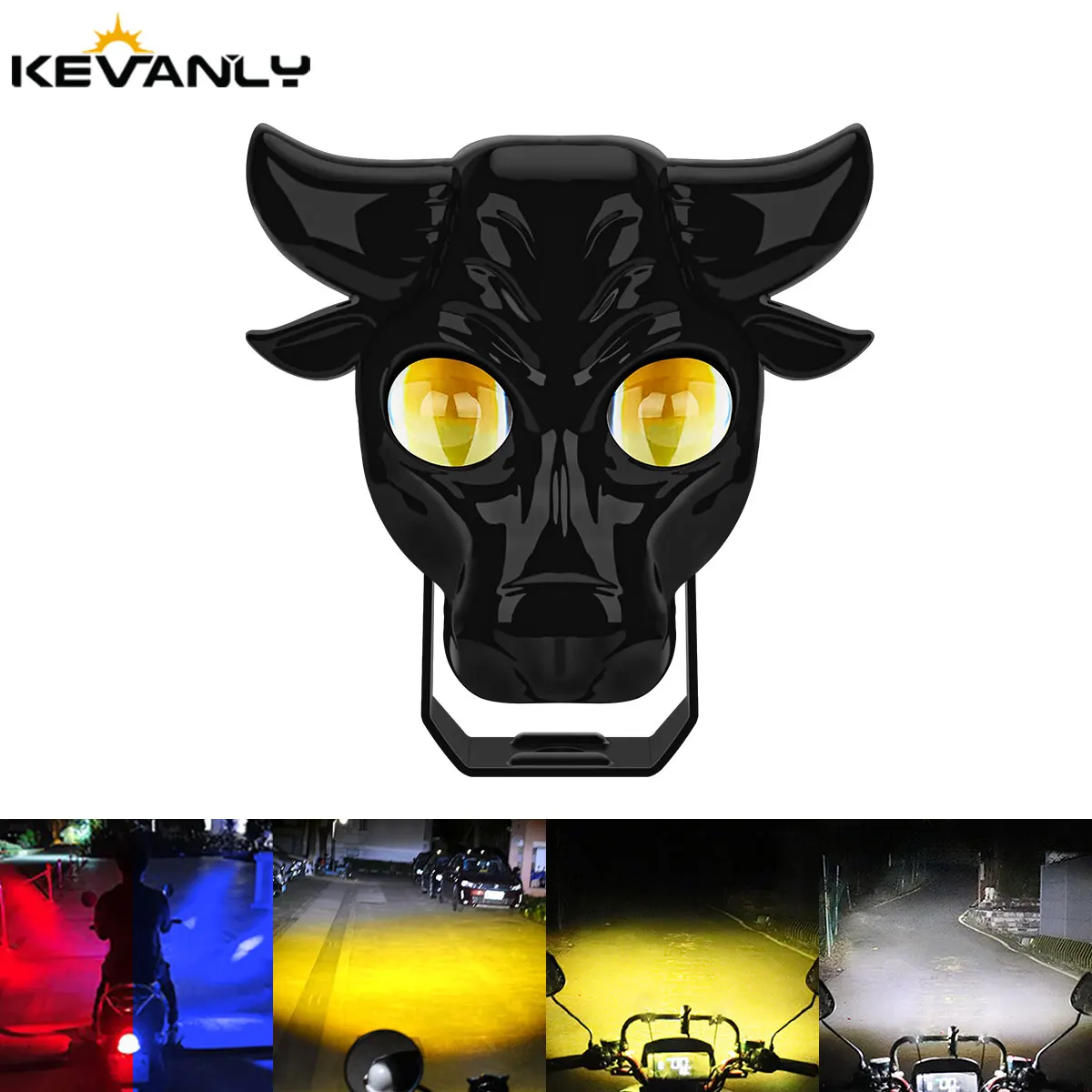 Bull head Style Motorcycle Headlight LED driving light Strobe Signal ...