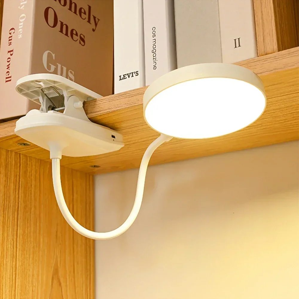 Led Table Lamp USB Rechargeable Night Light With Folding Clamp Study Stand Read Lamp Touch 3 ...