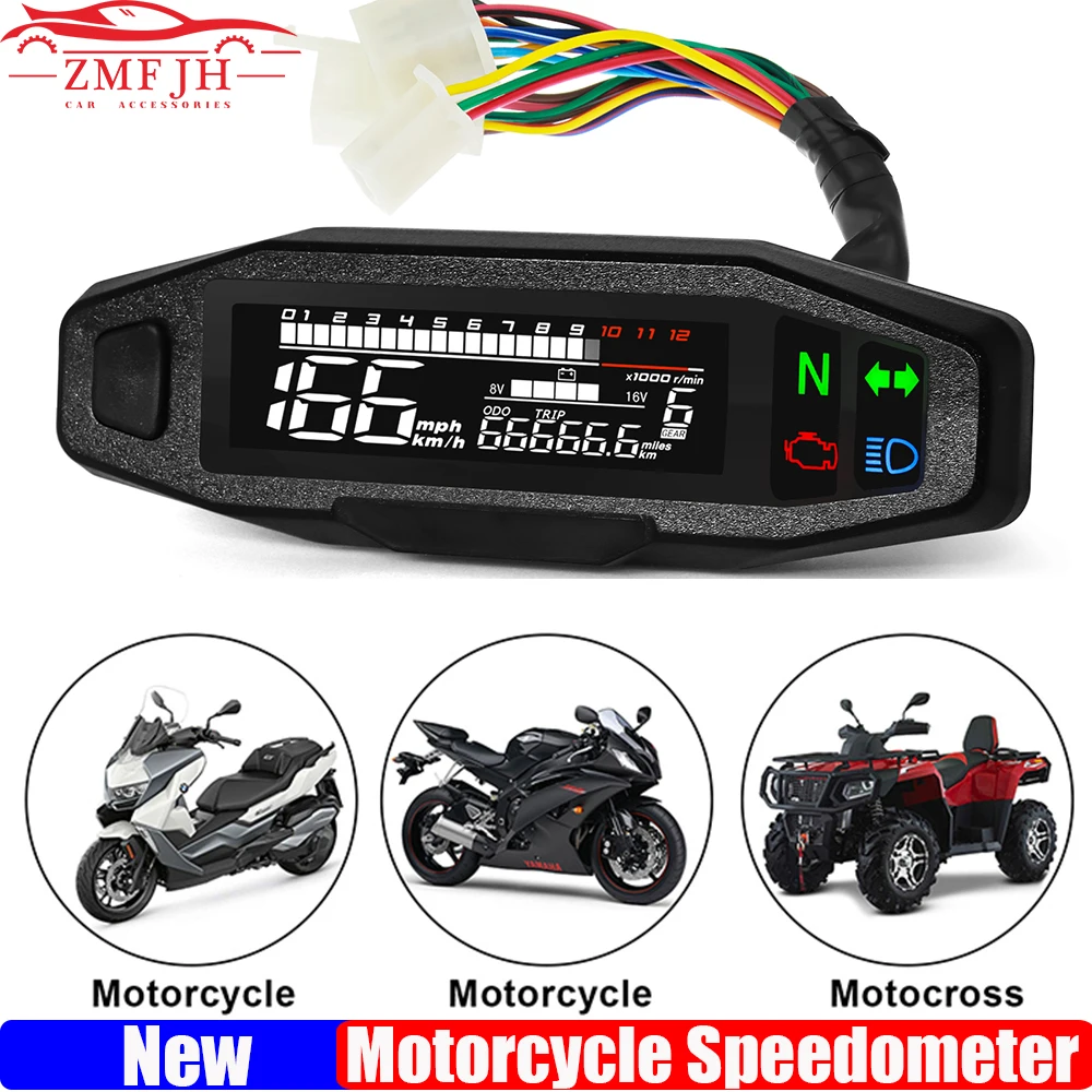 Universal-LCD-Digital-Motorcycle-Meter-Speedometer-Odometer-RPM-Fuel ...