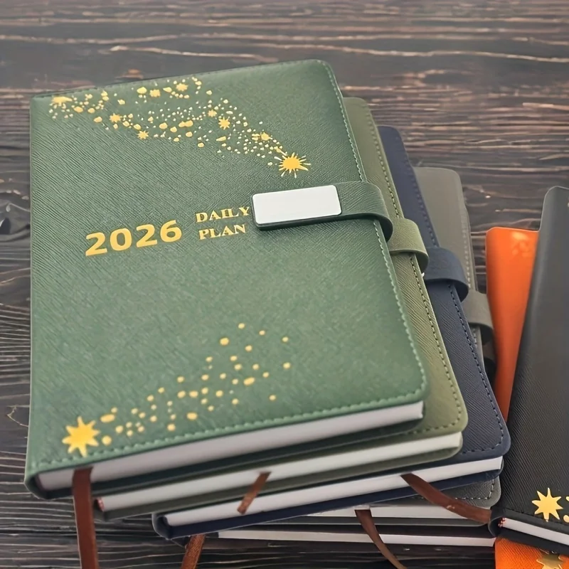 2026 Starlight Calendar: Magnetic Leather Notebook -365 Day Diary Thick ...