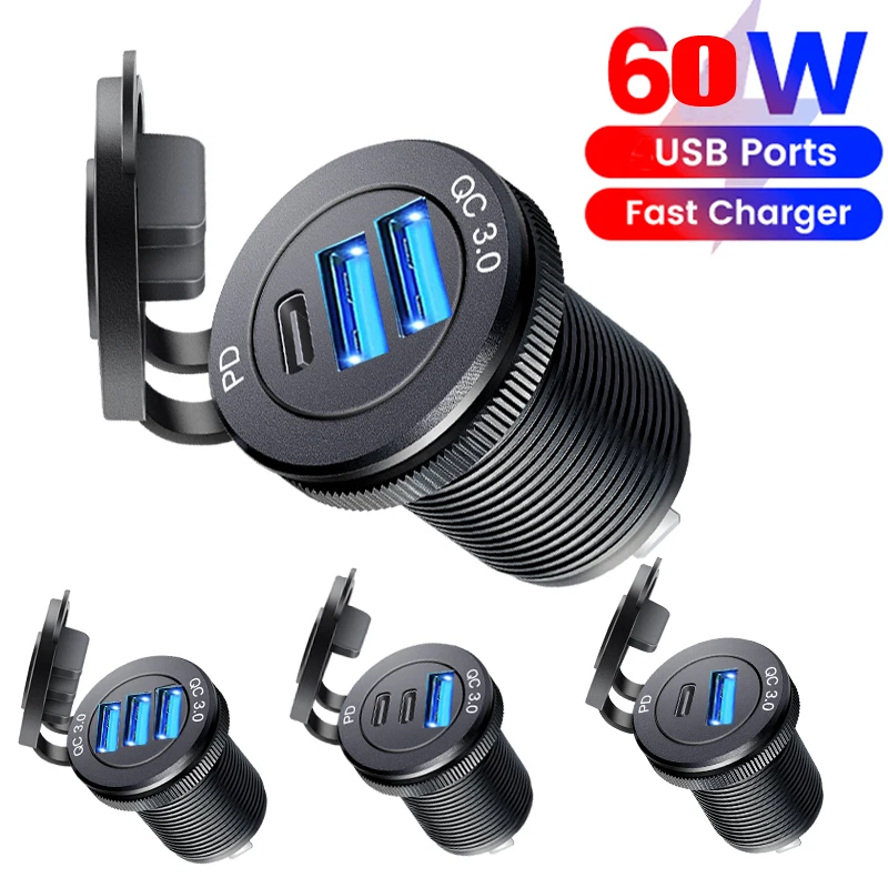 12V-USB-type-c-Outlet-Charger-Socket-Charging-Port-for-Car-Boat-Marine ...
