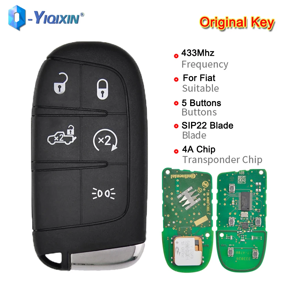 YIQIXIN-OEM-Remote-4A-Chip-5-Buttons-Car-Key-For-Fiat-500-500L-500X ...