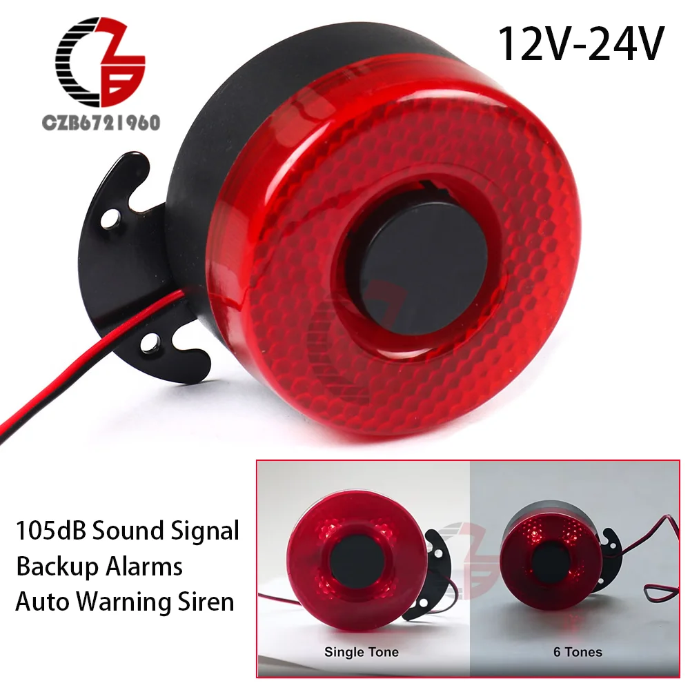 DC 12V-24V 105dB Auto Warning Siren Beep Sound Horn Buzzer Sound Signal ...