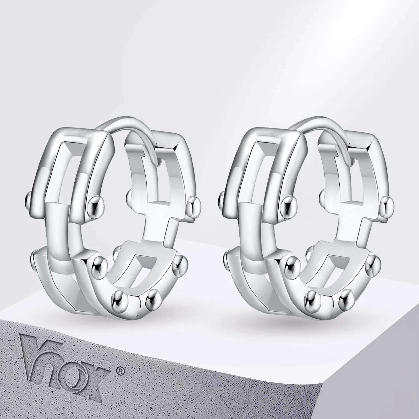 Vnox-Punk-Rock-Nail-Chain-Hoop-Earrings-Men-Boys-Silver-Color-Metal ...