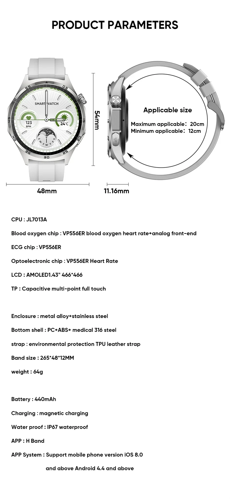Blood Sugar Smart Watch Health ECG+PPG Blood Body Component Monitor ...