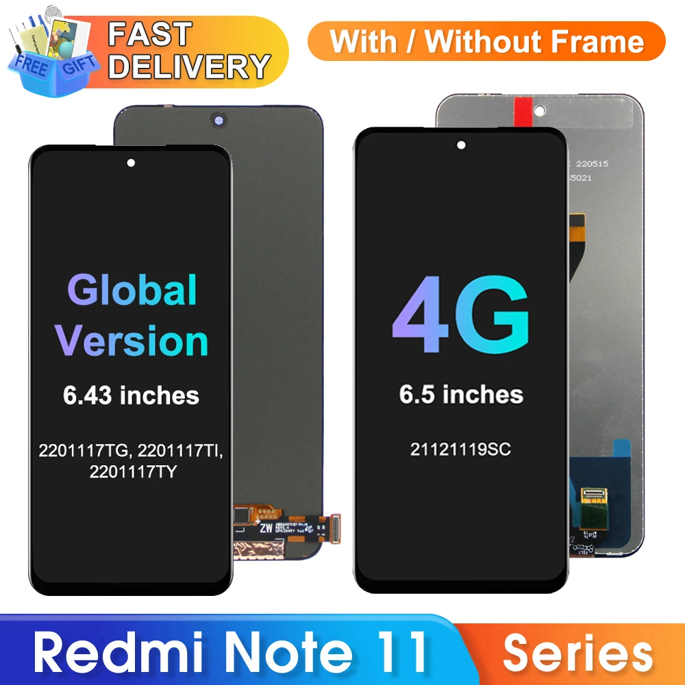Original Xiaomi Redmi Nota 11 Display Com Moldura, Para Xiaomi Redmi Nota 11 4g/china Versão ...