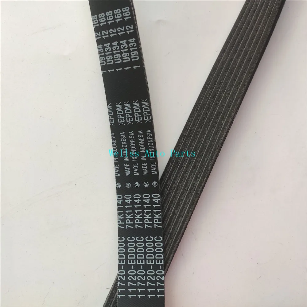 Correa de coche V (para ventilador y alternador), 11720-ED00C, 7PK1140, cinturón EPDM apto para ...