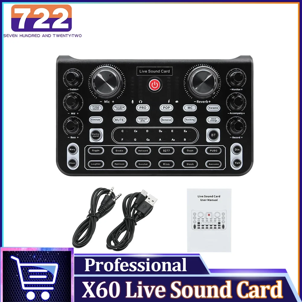 HD-X60-Live-Sound-Card-Podcast-Recording-Equipment-Audio-Mixer-Voice ...