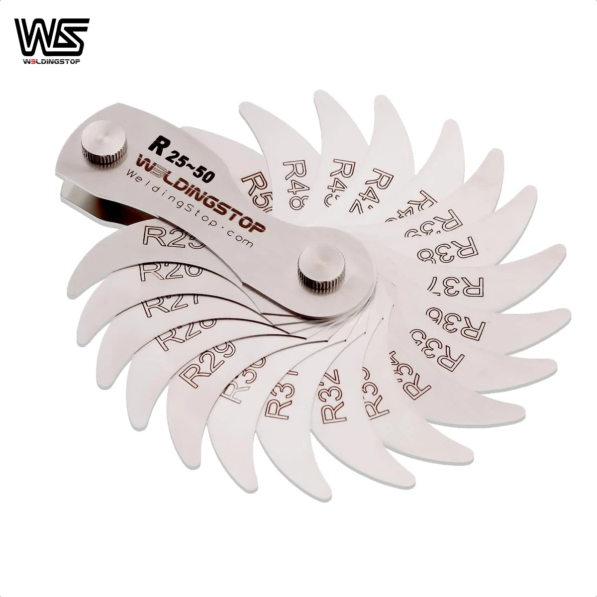 WeldingStop R25-50mm Radius Gauge Set, Stainless Steel Radius Fillet ...