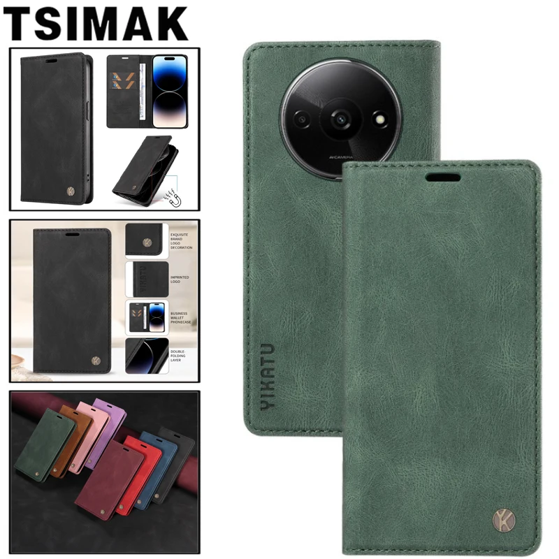 Flip Wallet Cover For Redmi A3 Case Skin Friendly Leather Card Slot ...