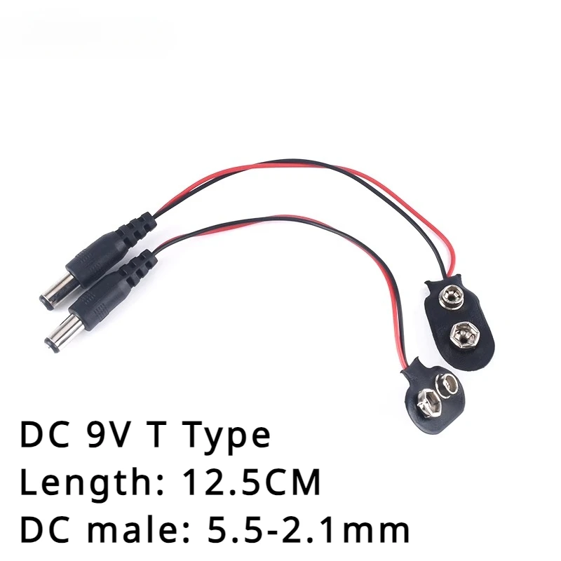 5PCS-9V-DC-Battery-Power-Cable-Plug-Clip-Barrel-Jack-Connector-for ...