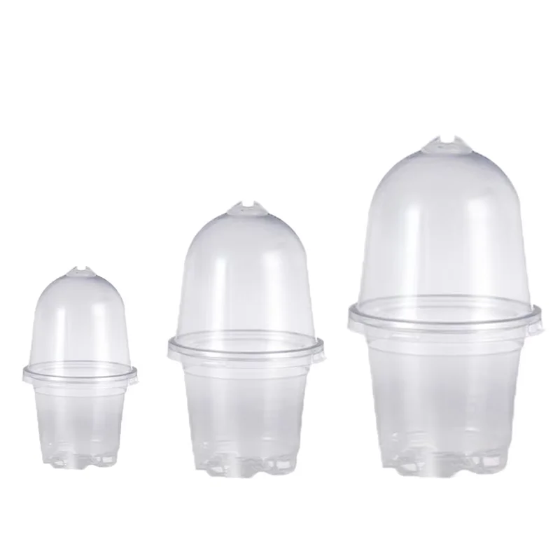 Plant Nursery Pots with Lids PET Transparent Humidity Domes Nursery ...