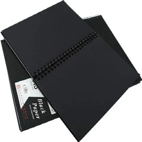 A4 Big Black Card Book 120 Pages Black Card Paper Inner Page Coil Book ...