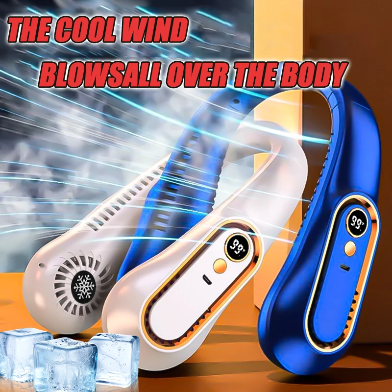 1pc-Bladeless-Hanging-Neck-Fan-with-5-Speeds-and-Digital-Display ...