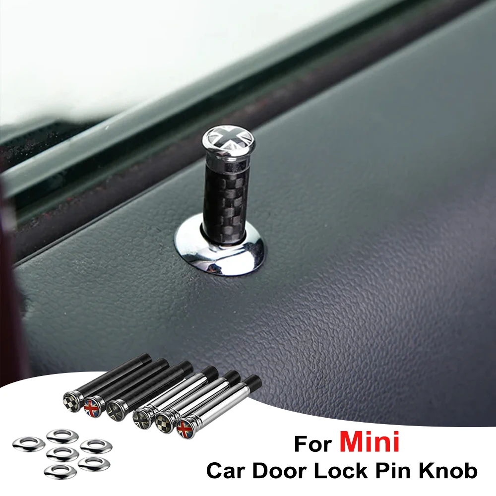Carbon-Fiber-Door-Lock-Pin-Knob-for-Mini-Cooper-S-One-JCW-Clubman ...
