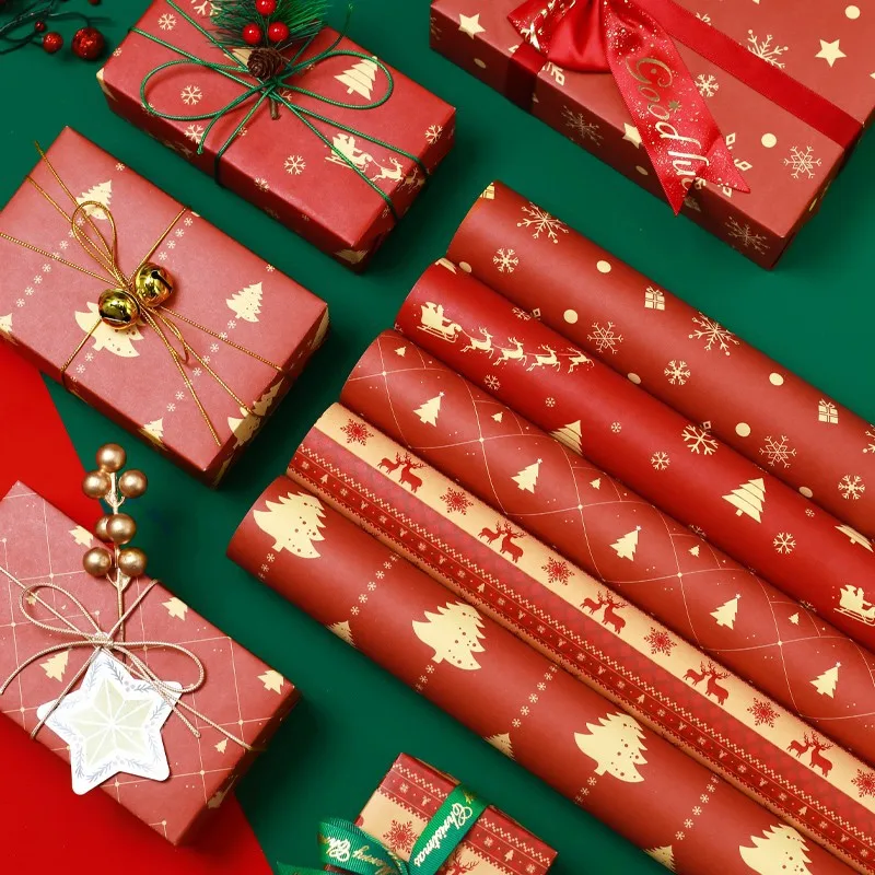 Red Snowflake Christmas Wrapping Paper