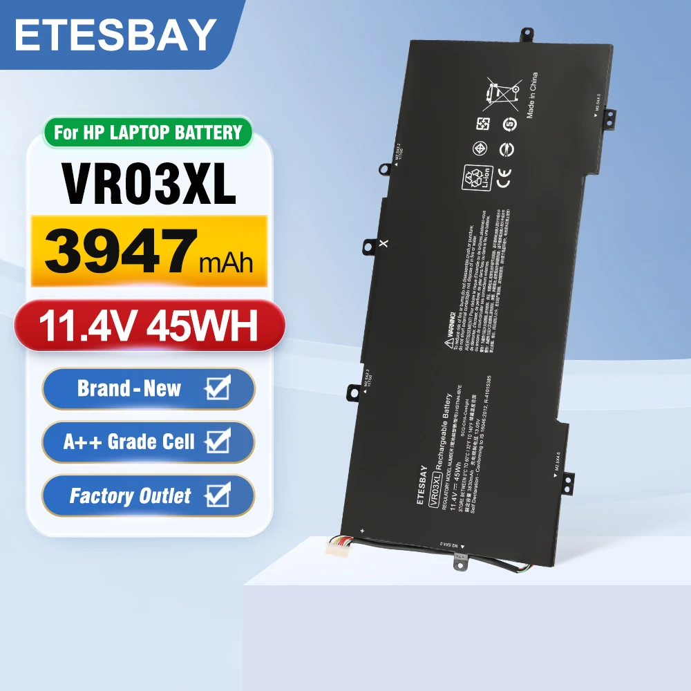 ETESBAY VR03XL 11.4V laptop battery for HP Pavilion 13-D ENVY 13 13 ...
