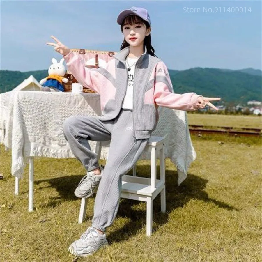 Teen Girls Clothing Sets Girl Sports Suits Kids Cotton Tracksuit ...