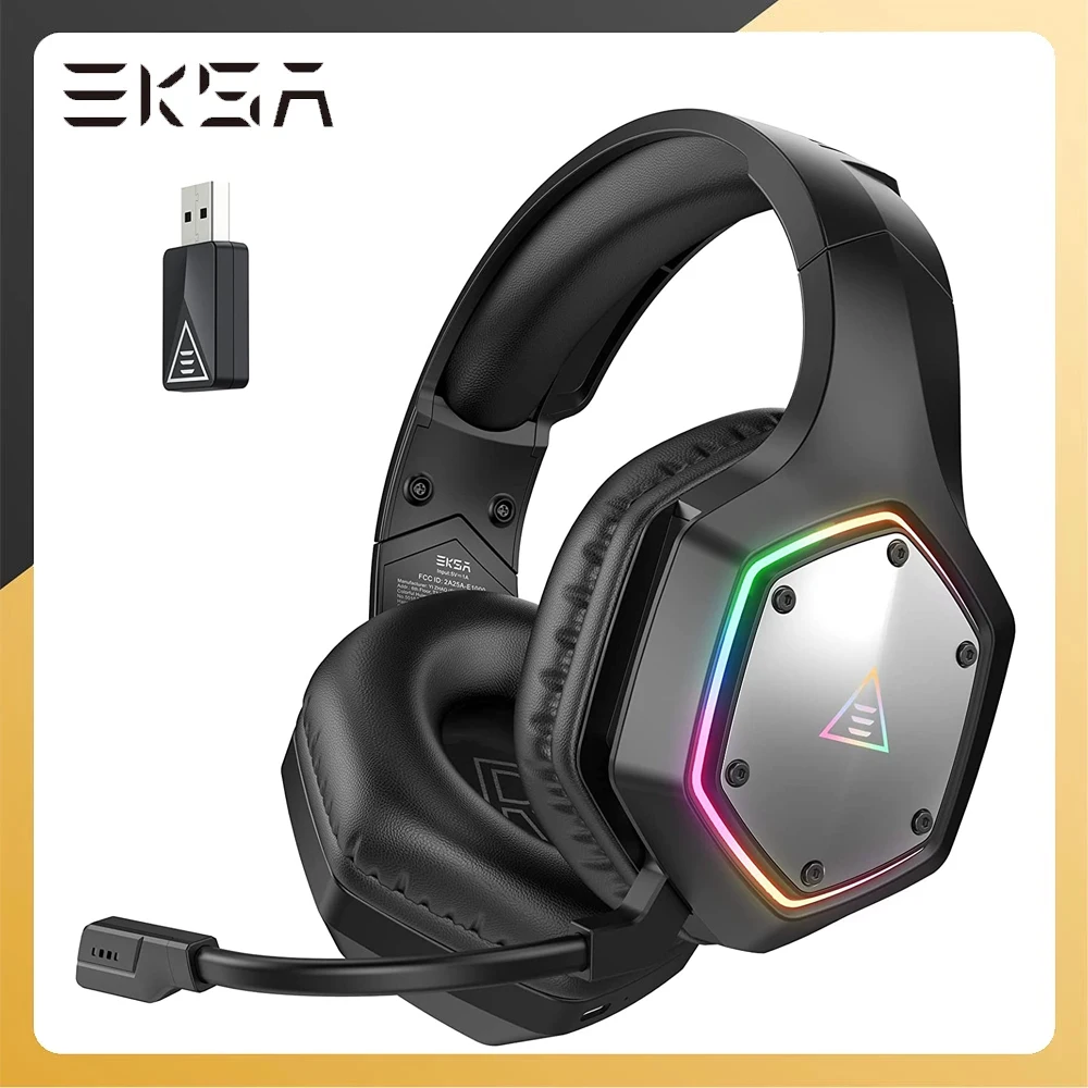 EKSA-E1000 WT Wireless Gaming Headset, 7.1 Surround, 2.4GHz, Wired RGB ...